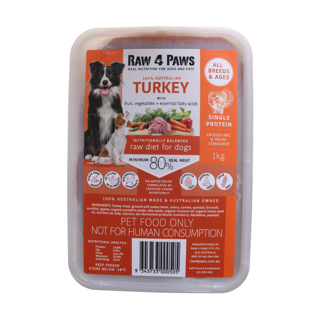 Raw 4 Paws Single Protein Turkey Protein Tubs & Boxes – Bow Tie Pets AU