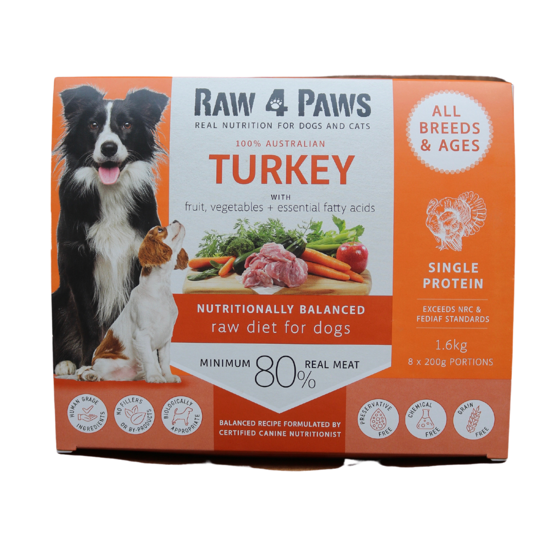 Raw 4 Paws Single Protein Turkey Protein Tubs & Boxes – Bow Tie Pets AU